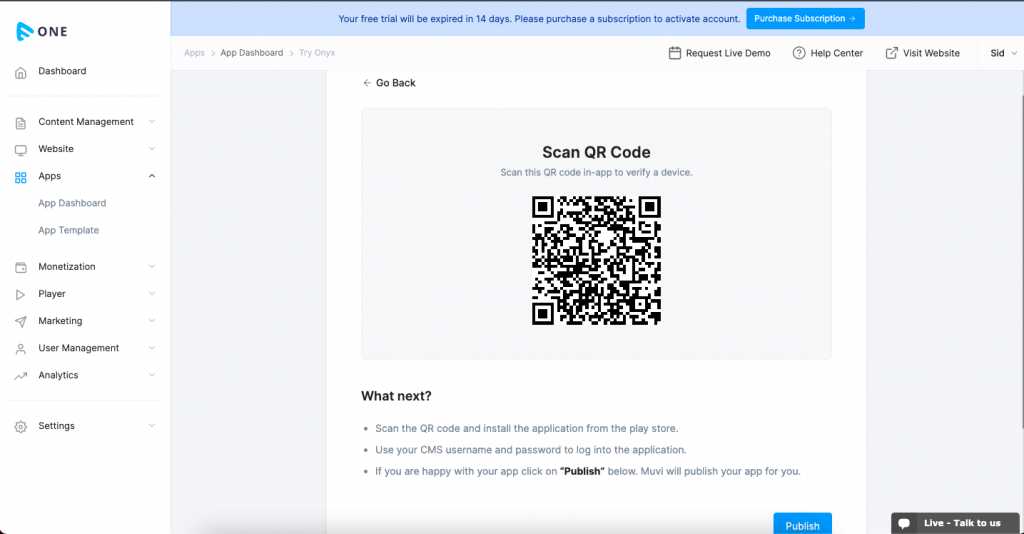 App Dashboard: Your All-in-One App Management Powerhouse - Muvi One